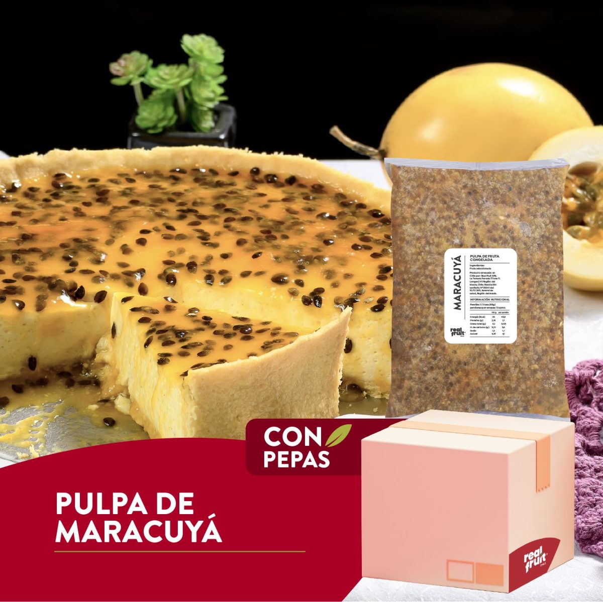 Pulpa Maracuyá con Pepa Caja 10x1kg - RealFruit